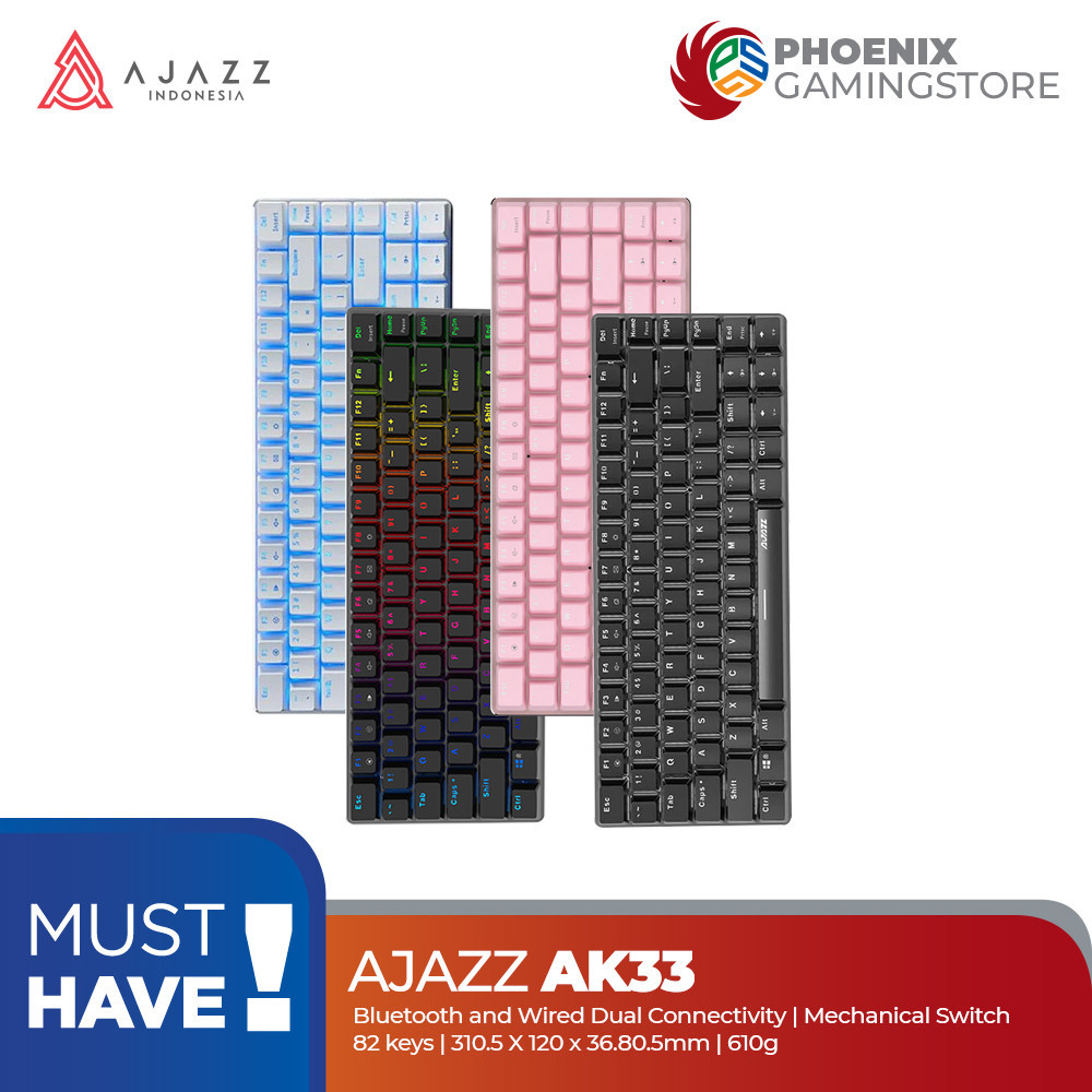 Jual Ajazz AK33 75% Mechanical Keyboard Wired White Backlight | Shopee Indonesia