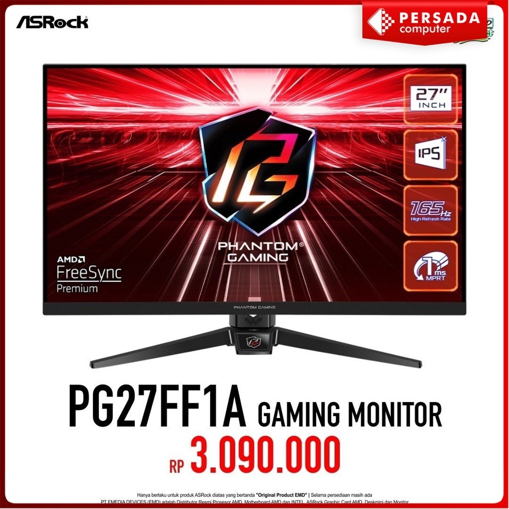 Jual ASRock Phantom Gaming PG27FF1A Gaming Monitor | Shopee Indonesia