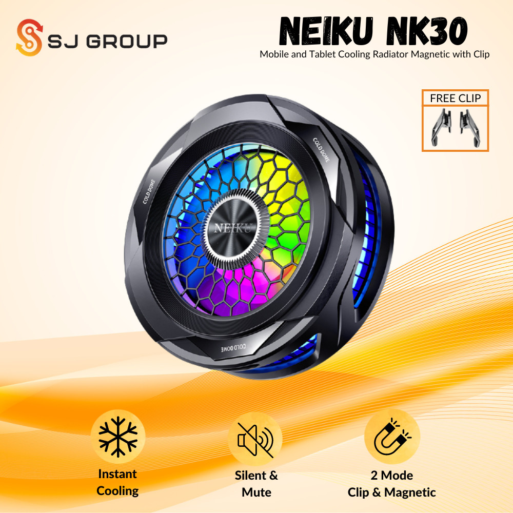 Jual NEIKU NK30 Funcooler Semiconductor Magnetic Clip RGB Phone Cooler ...