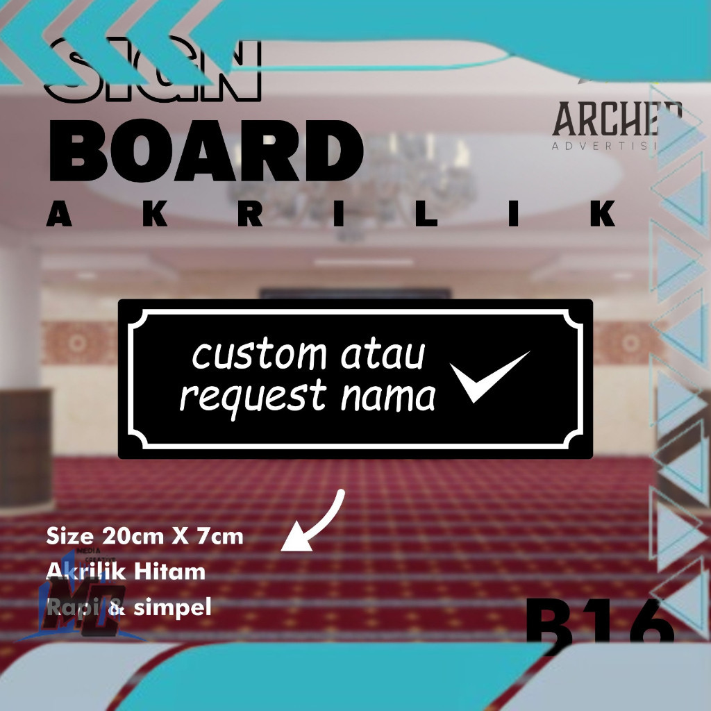 Jual SIGN BOARD AKRILIK PENUNJUK RUANGAN | CUSTOM NAMA | Shopee Indonesia