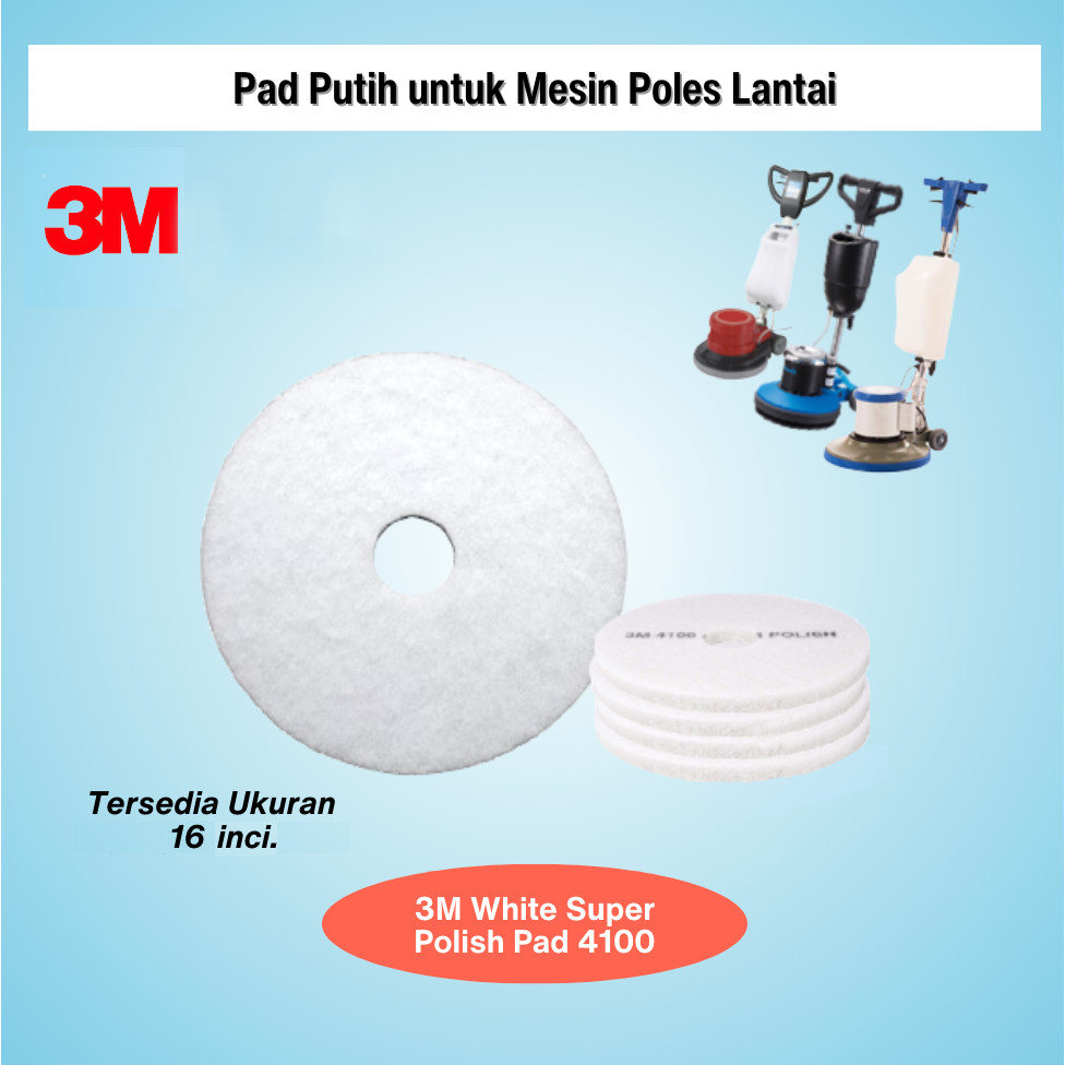 Jual Spond Pad - 16 inchi - Busa Poles Lantai - 3M White Buffer Pads ...