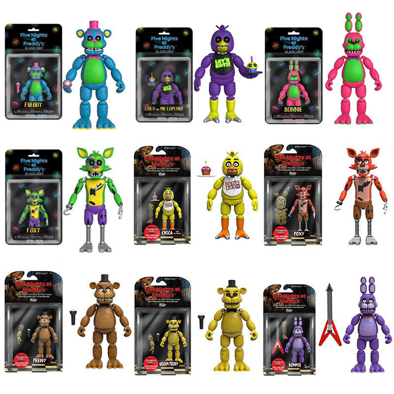 Jual 14cm FNAF Action Figure Freddy Bonnie Foxy Figures Collection ...