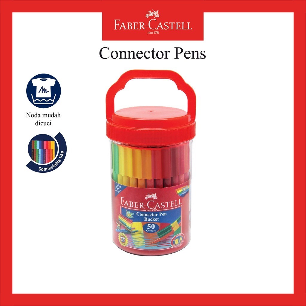 Jual Konektor Pen Tabung Faber Castell / Spidol Warna Kemasan 50 Warna ...