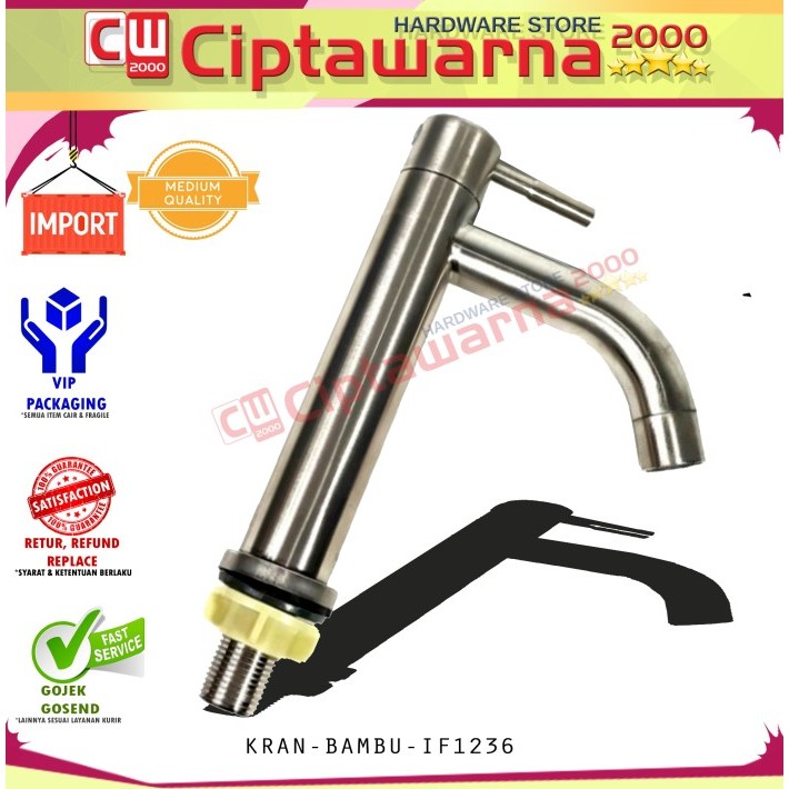Jual Keran Bambu 20cm Stainless SUS 304 Kran Wastafel IF1236 FRAP ...