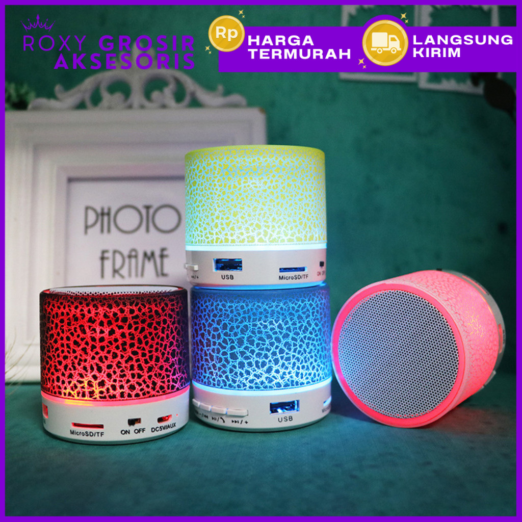 Jual Speaker Bluetooth S10 Mini LED Motif Retak Super Bass Speaker Mini ...