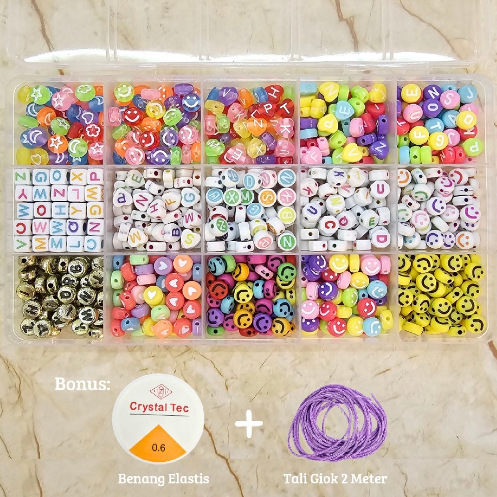 Jual DIY Manik Manik Set Box Lucu Korea Beads Aesthetic (Gratis Benang ...