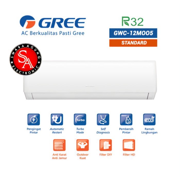 Jual Ac Split 1,5PK GREE Type: GWC-12MOO5 (Khusus Daerah Medan ...