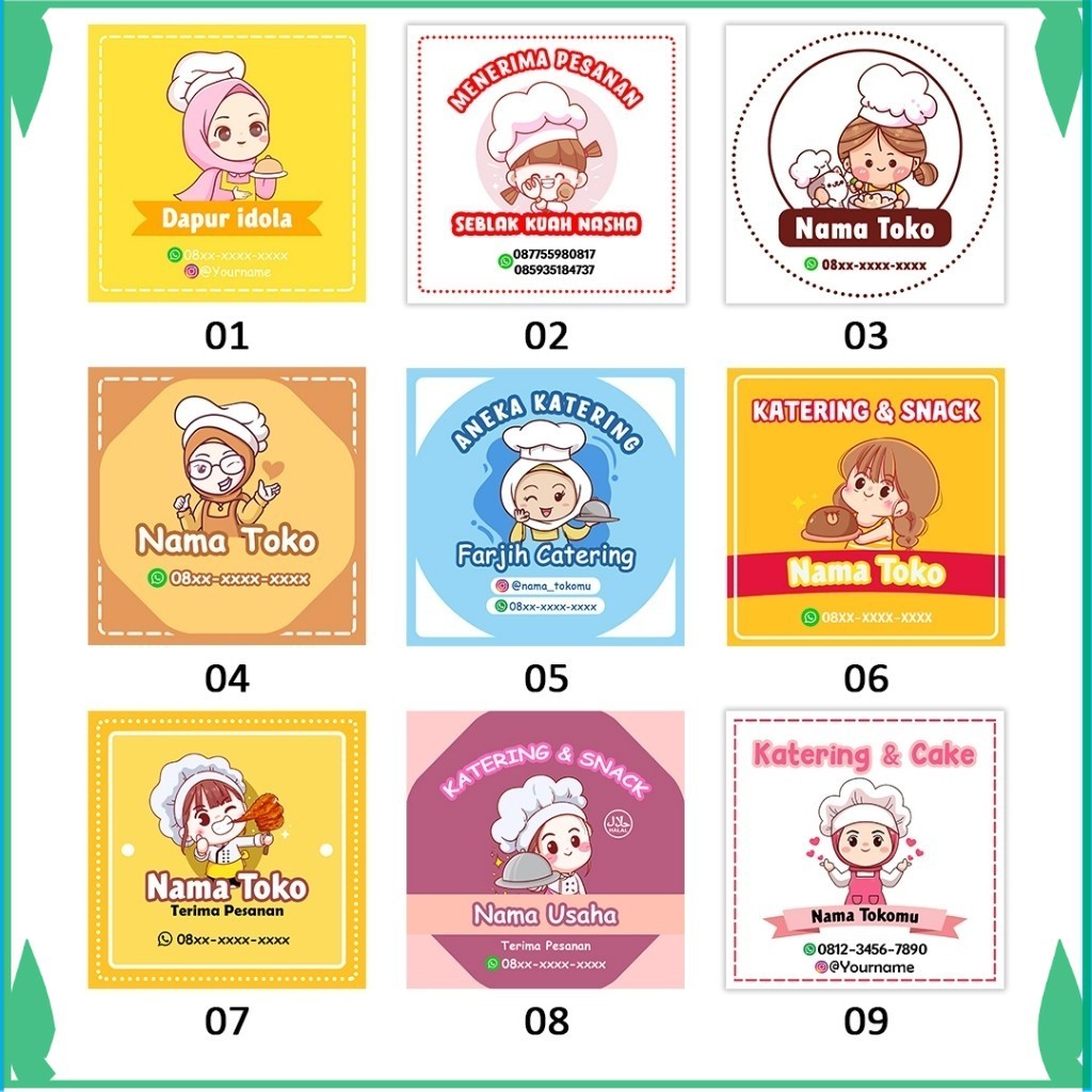 Jual CETAK STIKER LABEL KOTAK MAKANAN STICKER KUE ROTI STIKER KOTAK ...