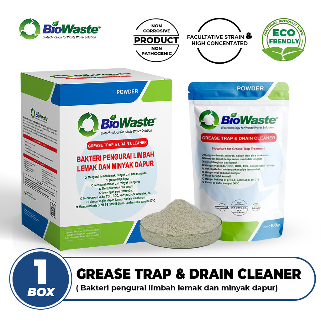 Jual Biowaste Grease Trap & Drain Cleaner 10 pcs @100gr Bakteri ...