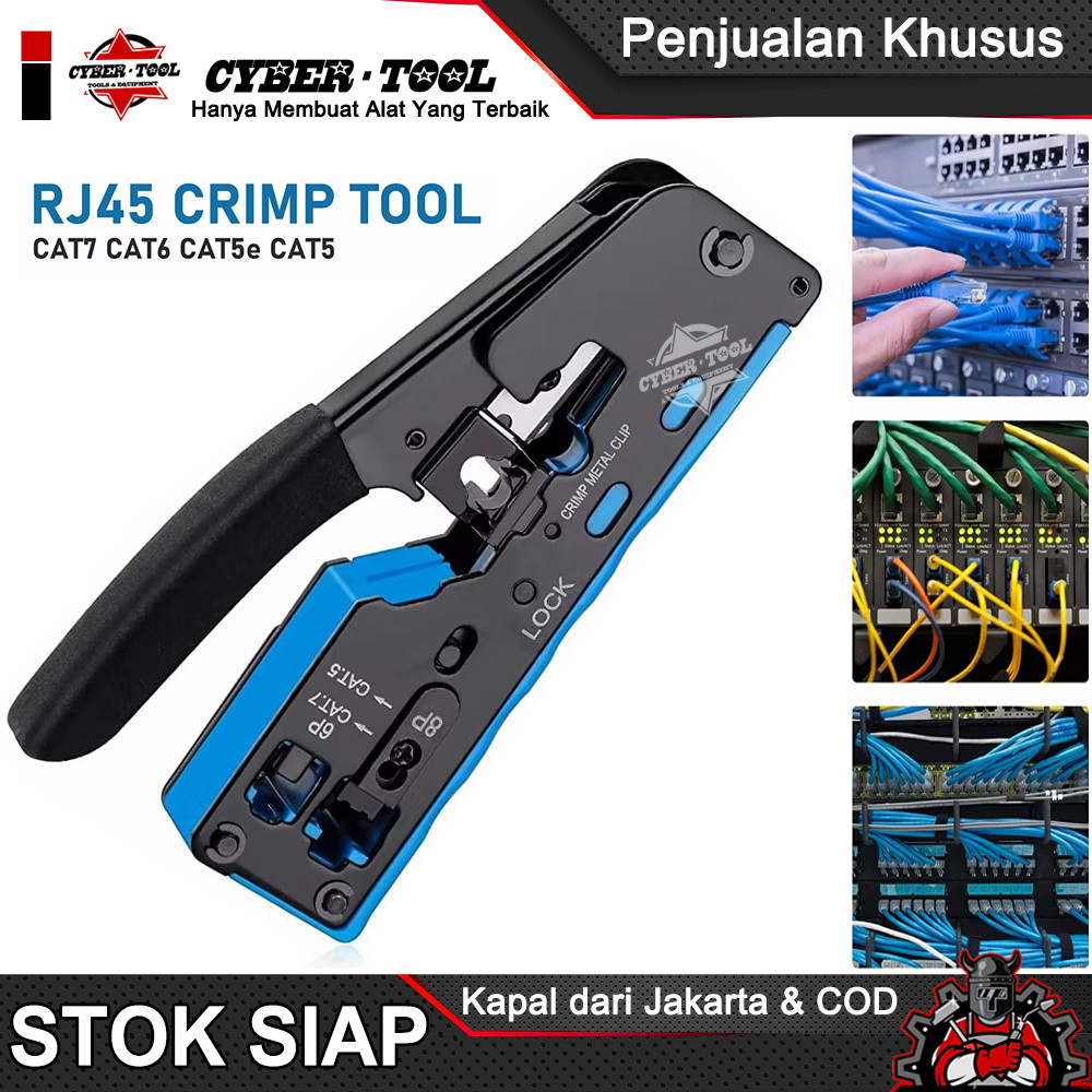 Jual RJ45 Tang Crimp Pass Through Crimper, Stripper, dan Cutter untuk ...