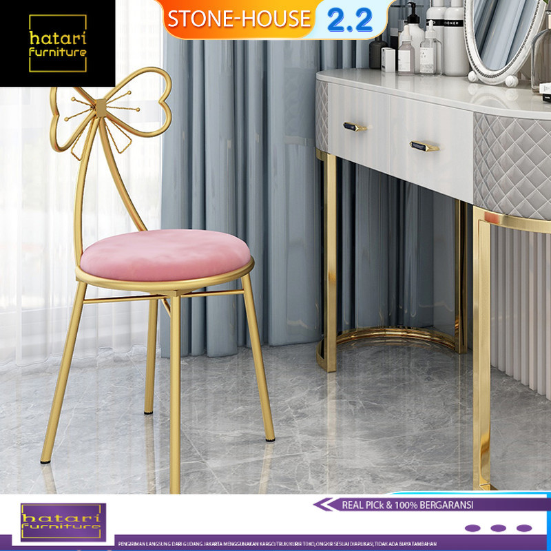 Jual HT Kursi Rias Aesthetic Kursi Kafe Modern Nordic Kursi Bar Kursi ...