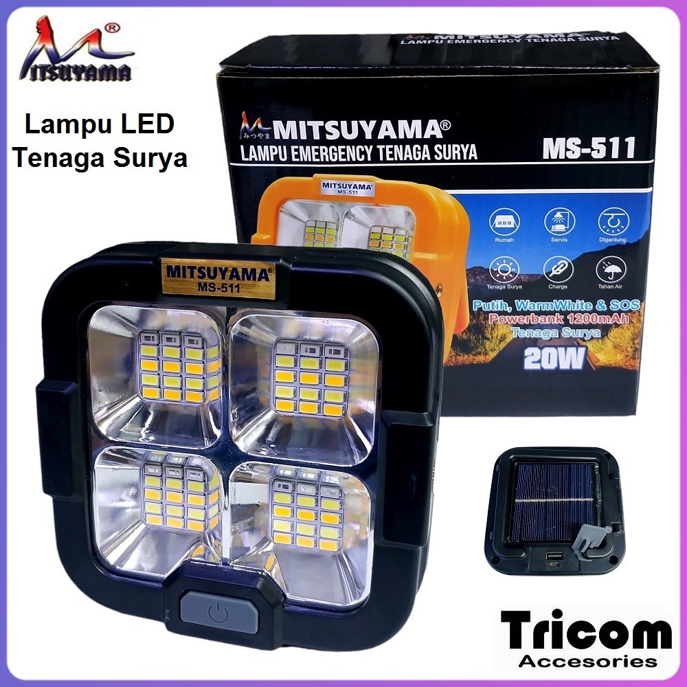 Jual Lampu LED Emergency Tenaga Surya 20w Mitsuyama MS-511 - MM | Shopee Indonesia