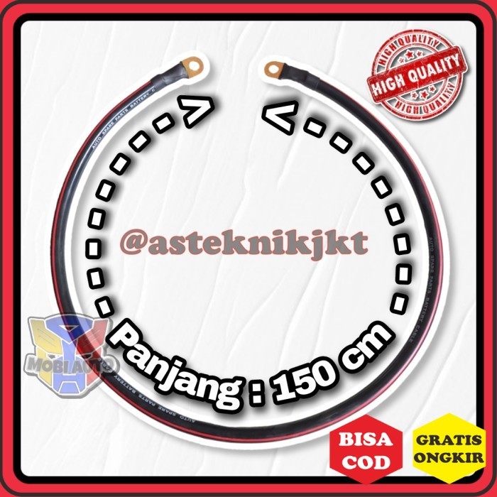 Jual Kabel Aki 150cm / Kabel Accu 1,5 Mtr 12 Volt & 24 Volt Panjang 150 ...