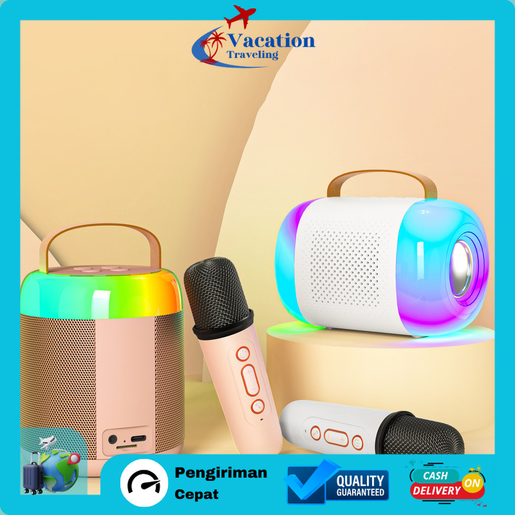 Jual VT - SPEAKER PORTABLE KARAOKE 2 MIC 1 SET / SPEAKER KTV WIRELESS ...