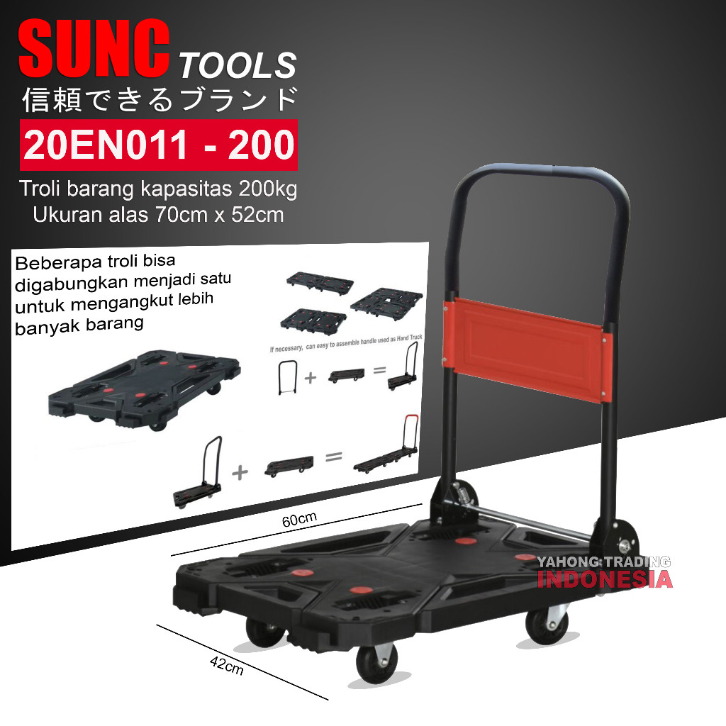 Jual SUNC TOOLS Troli Lipat Trolley Trolly Barang Troli Plastik Tebal ...