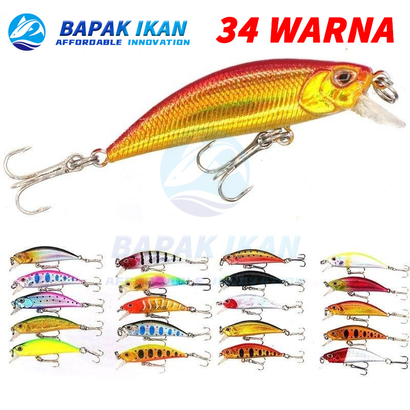 Jual 34 Warna 5cm/5g Umpan Pancing Minnow Sinking Casting Ultralight Minnow Umpan Pancing-BK435 ...