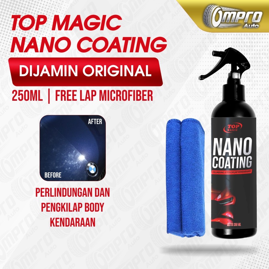 Jual TOP NANO COATING 250 ML BONUS LAP MICROFIBER NANO COATING CERAMIC PENGKILAP BODY KACA MOBIL ...