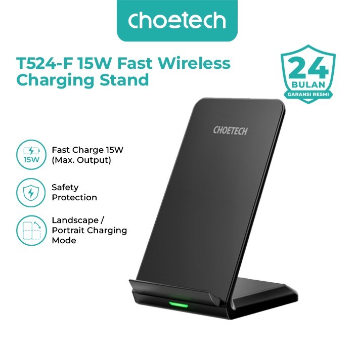 Jual Choetech Charger Stand Wireless 15W with Cable USB to Type C 1.2M ...