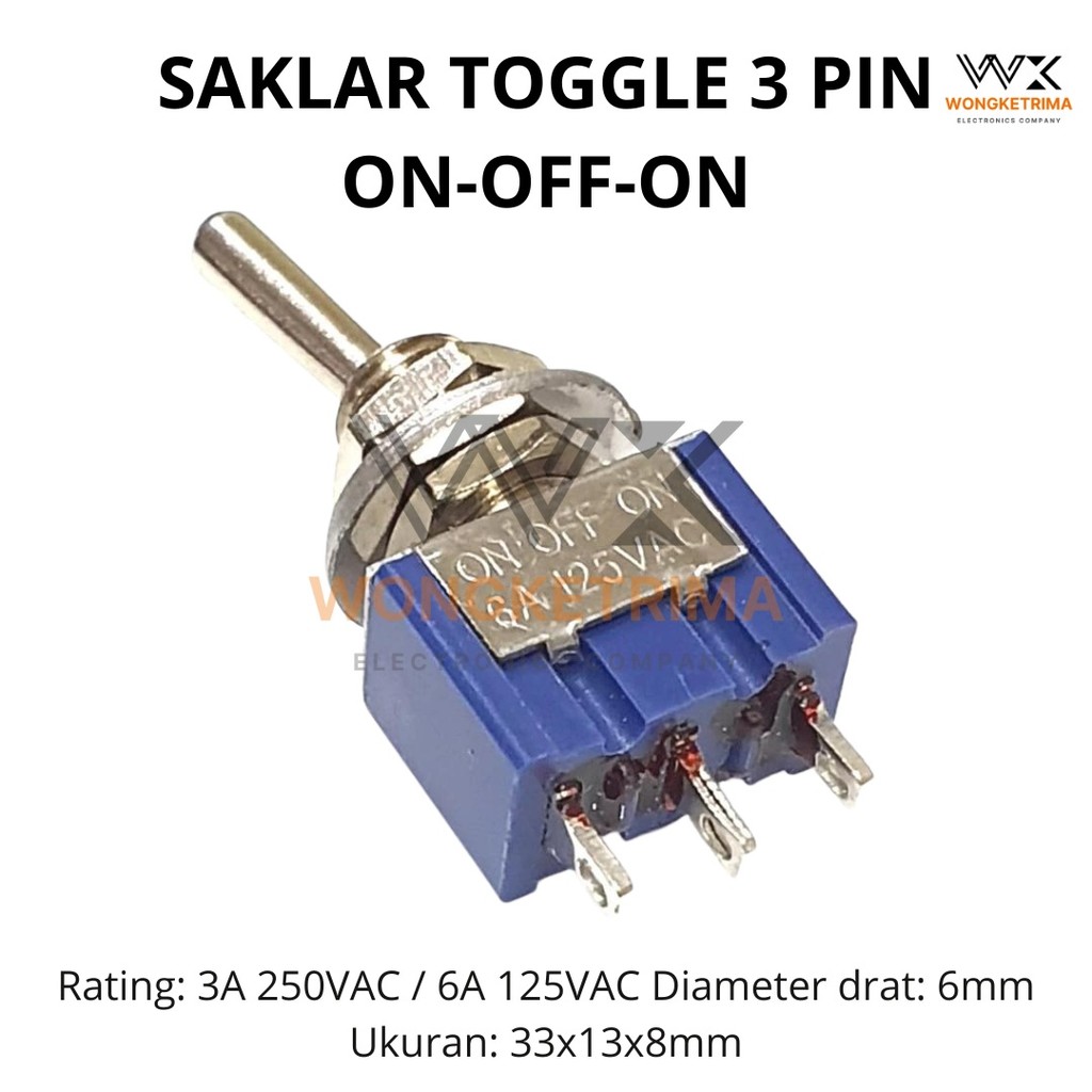 Jual SAKLAR TOGGLE 3 PIN 3 ARAH ON-OFF-ON TOGEL SWITCH TUAS MTS 103 WAY ...
