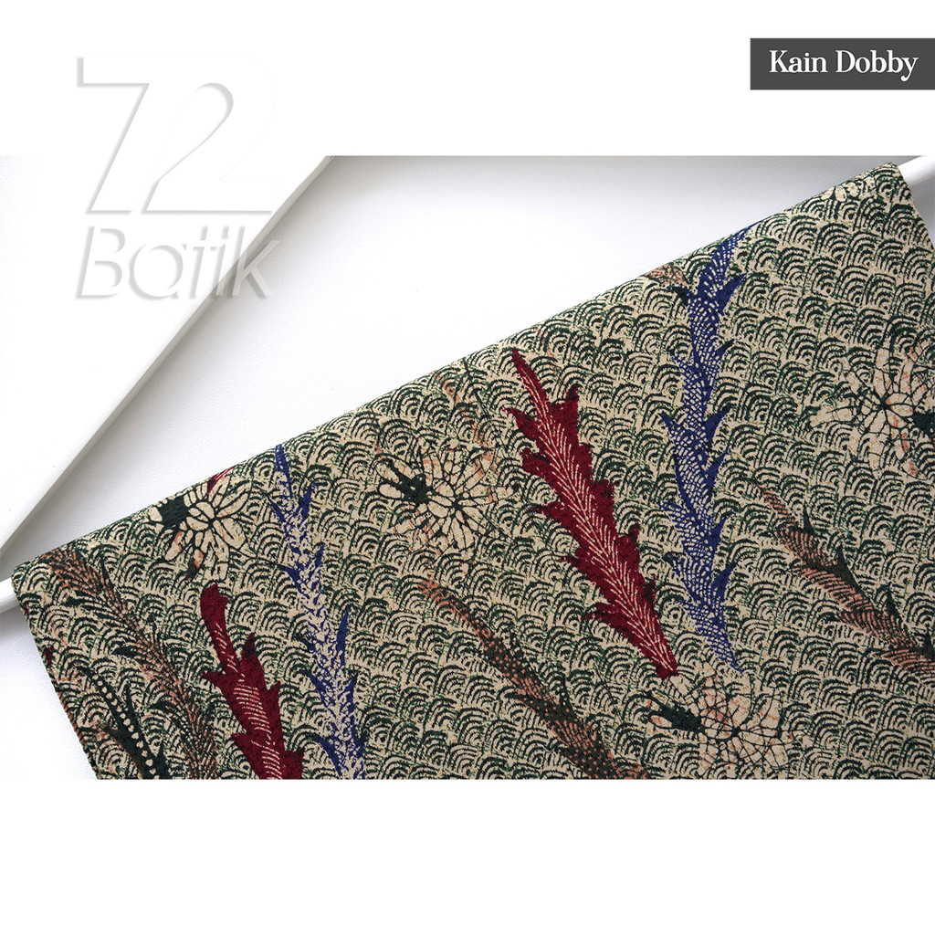 Jual KAIN BATIK PREMIUM Bahan Dobby Motif Taman Warna Putih Tulang ...