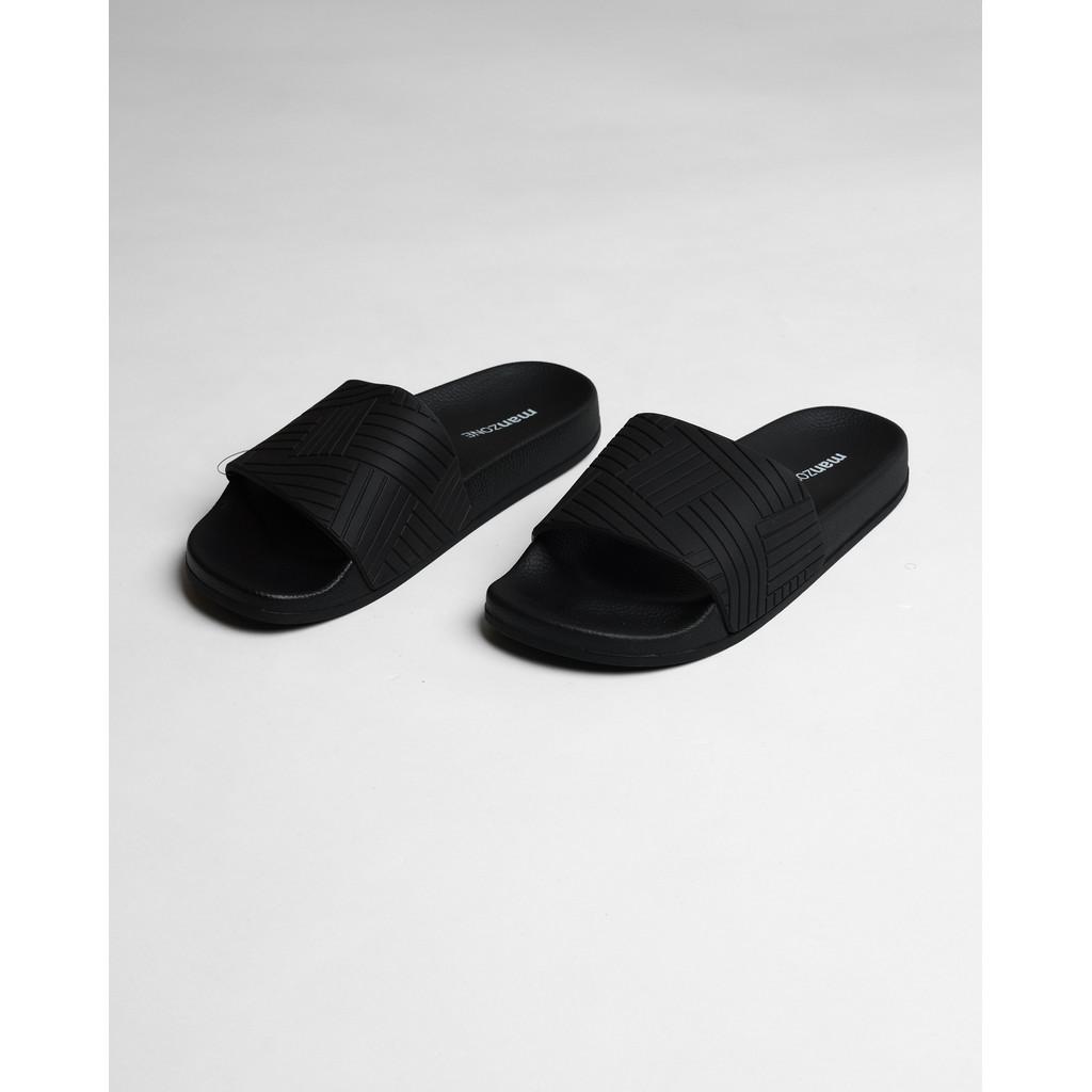Jual MANZONE - Sandal Pria Slip On Rubic - Black | Shopee Indonesia