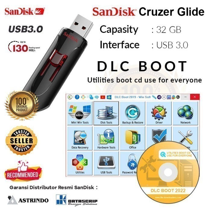Jual Flashdisk Sandisk 32GB Original USB Bootable DLC Boot 2022 #DLC22 | Shopee Indonesia