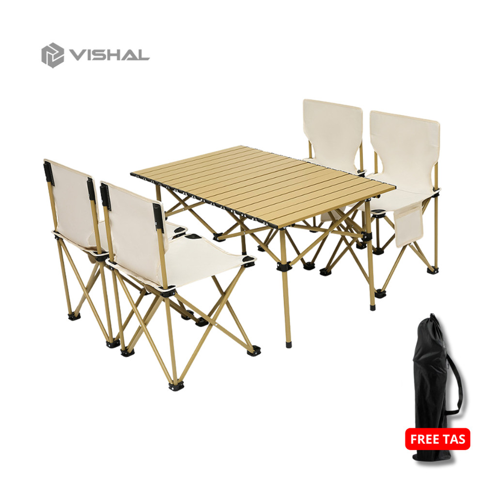 Jual VISHAL Combo 5in1 Meja Lipat Persegi Panjang Kursi Lipat Portable ...