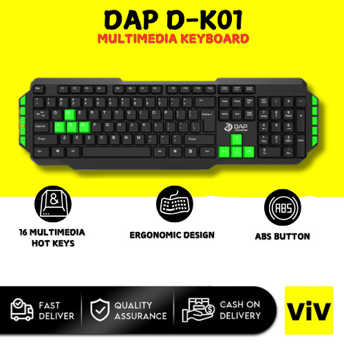 Jual DAP Keyboard Gaming Wired D-K01 USB 2.0 /1.1 High Speed - 1 ...