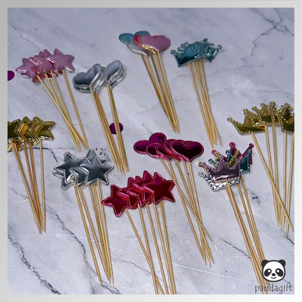 Jual (1 pack - 5pcs)Cake Topper / Topper Kue Star Metalik - GG0532 ...