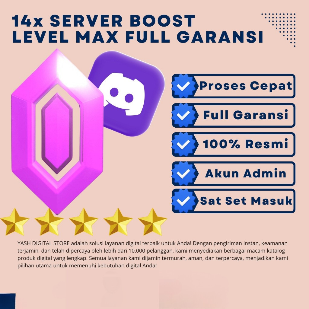 Jual 14X BOOST SERVER DISCORD LEVEL 3 MAX FULL GARANSI | HANYA KIRIM ...