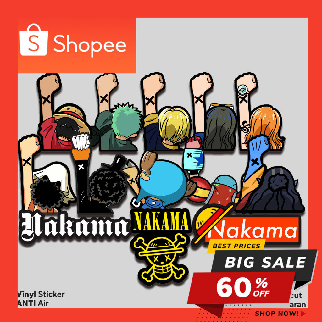 Jual Stiker Anime One Piece Vinyl Aesthetic Sticker Tumbler Monkey ...