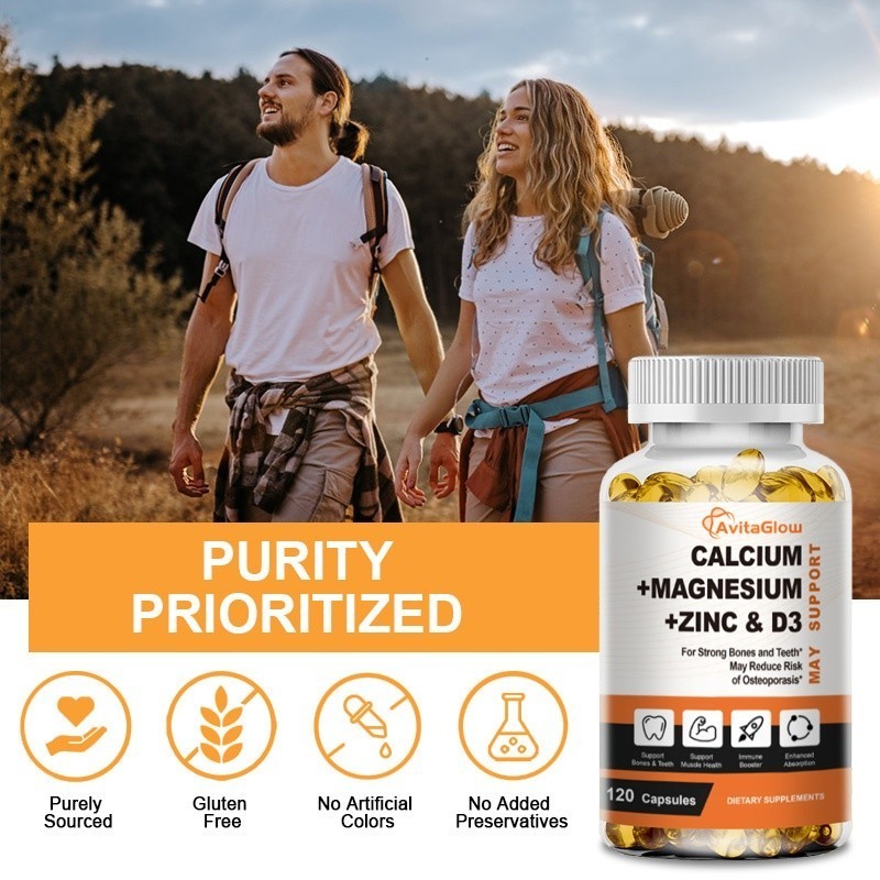 Jual Calcium Magnesium Zinc Capsules with Vitamind3 for Strong Bones ...