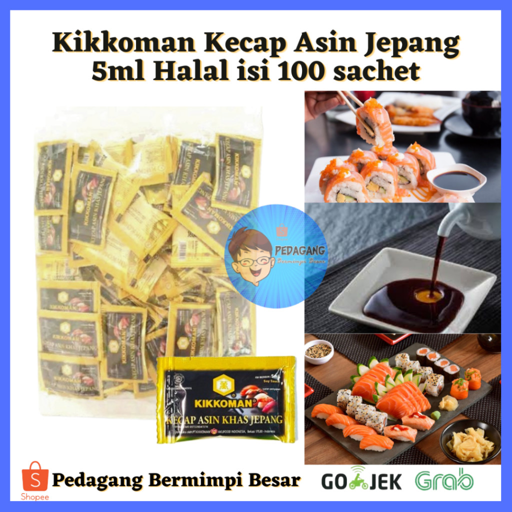 Jual Kikkoman Kecap Asin Jepang 5ml isi 100sachet / Kikkoman Soy Sauce ...