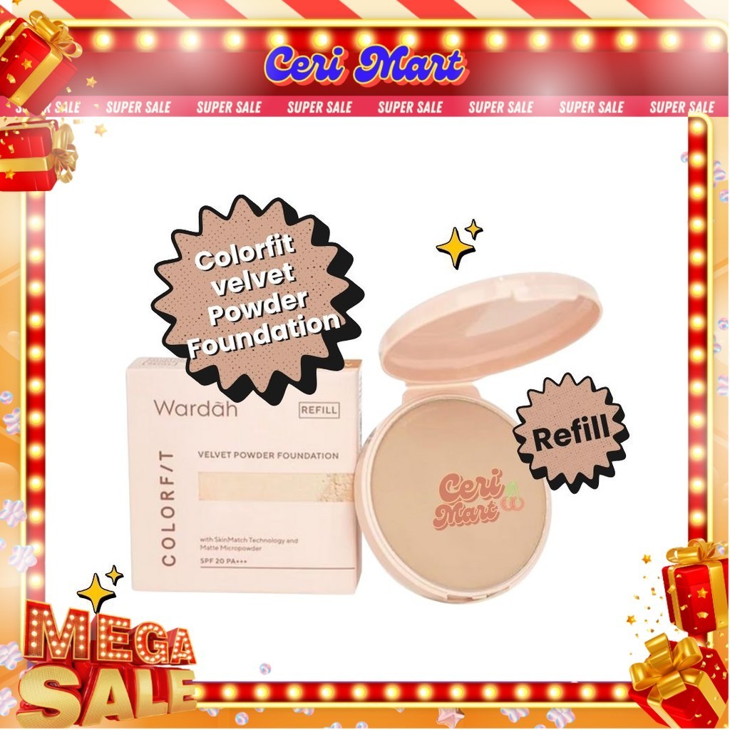 Jual Wardah Colorfit Velvet Powder Foundation refill - Bedak Padat ...