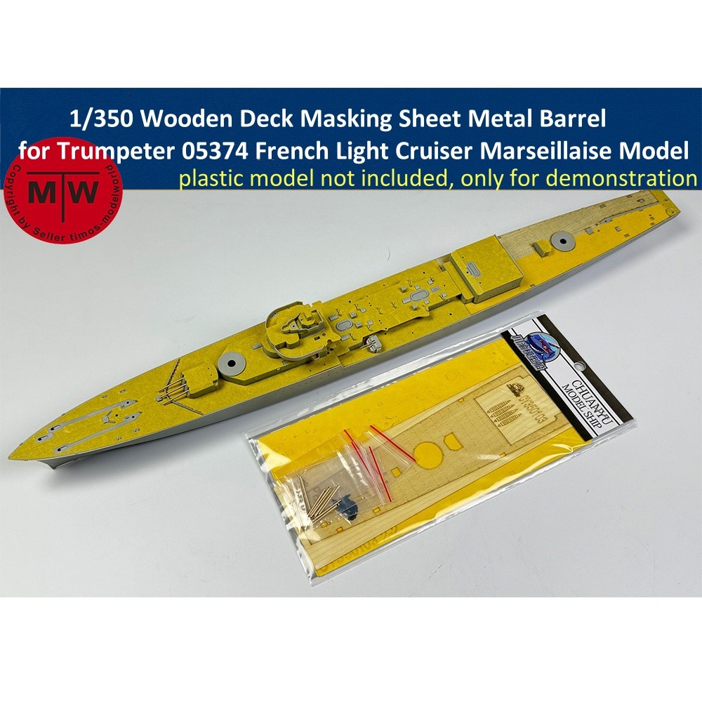 Jual 1/350 Wooden Deck Masking Sheet Metal Barrel Upgrade Set for Trumpeter 05374 French Light ...