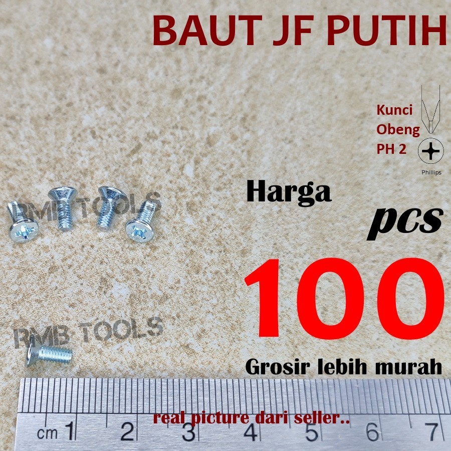 Jual M3x8 BAUT JF FLAT HEAD VERSENG M3 / BAUT OBENG PLUS Machine Screw ...