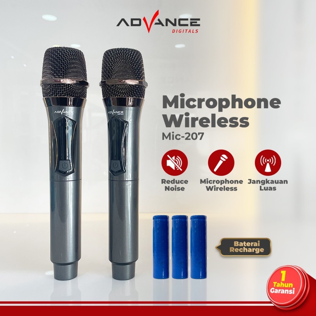 Jual Advance MIC-207 Microphone Profesional 2 MIC bisa di Charge ...