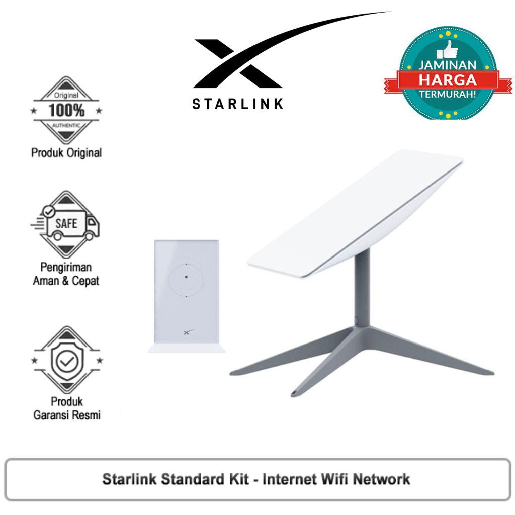 Jual STARLINK Standard Internet Kit Satellite Antenna & WiFi Router Kit ...
