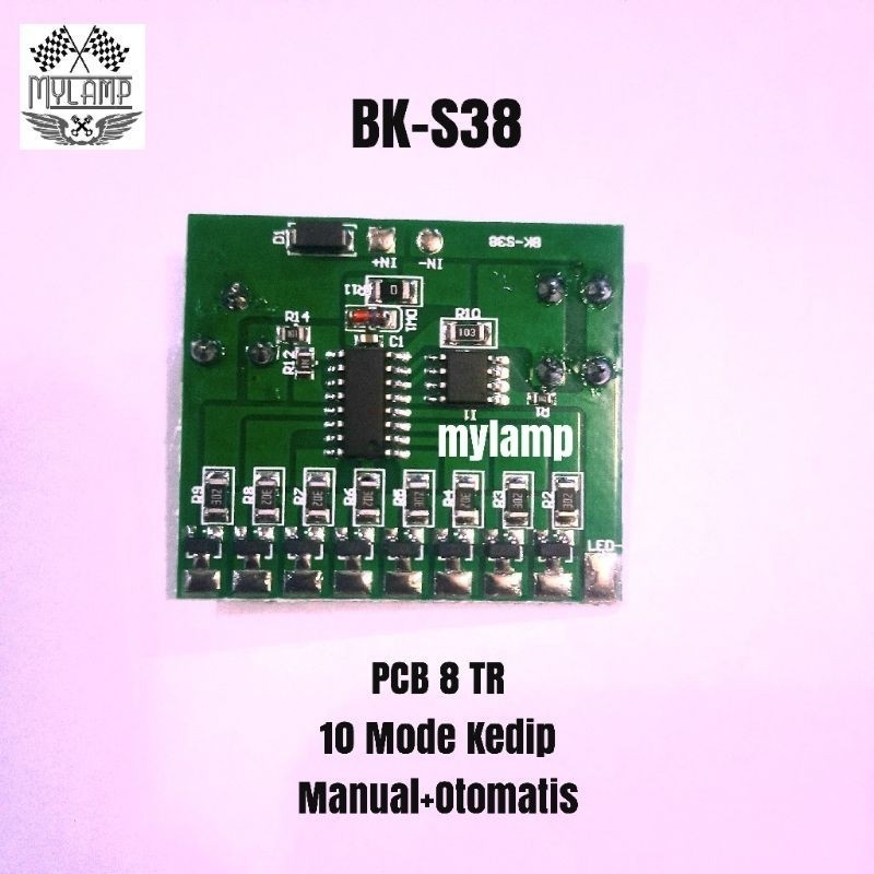 Jual Pcb Modul Led 8 Tr Bk-S38 10 Kombinasi Kedip Manual+Otomatis ...