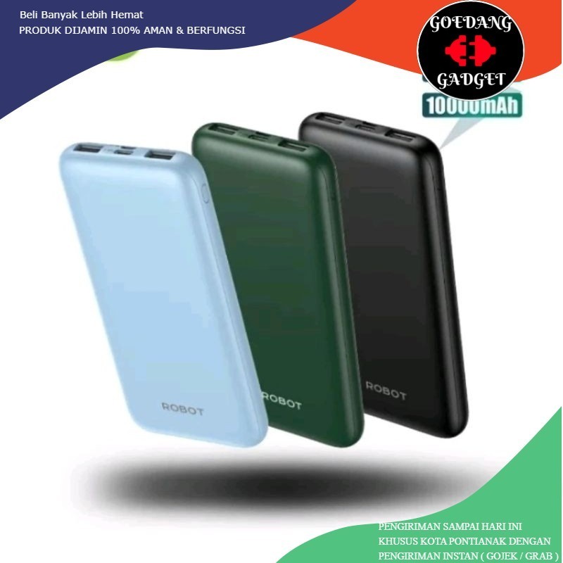 Jual ROBOT RT12 POWERBANK 10000mAh DUAL OUTPUT GARANSI 1 TAHUN POWER ...