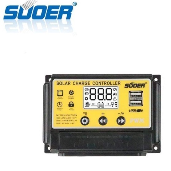 Jual ORIGINAL SUOER ST-S1230 Solar Charge Controller SCC PWM 12V / 24V 30A Kontroler Panel Surya ...