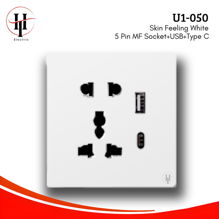 Jual Saklar HT ELECTRIC ( SWITCH ) U1 SERIES 5 Pin MF Socket USB+Type C ...