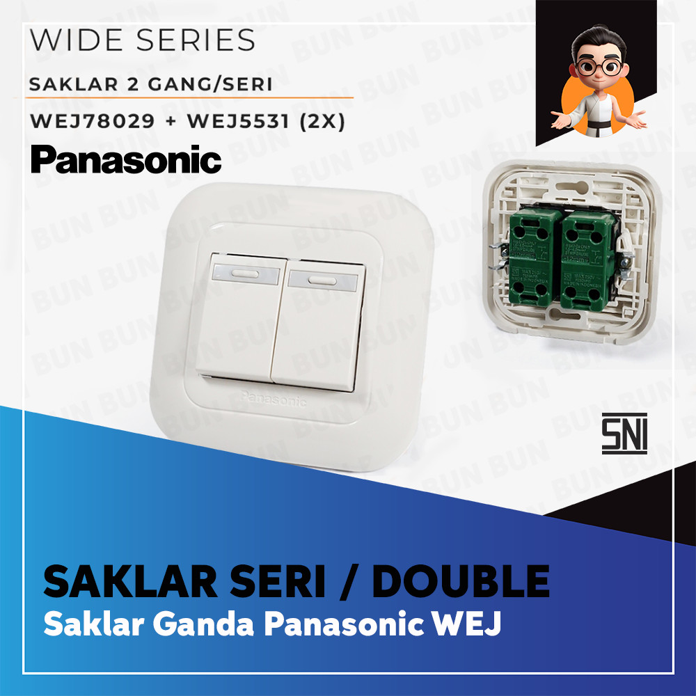 Jual Panasonic Saklar Ganda + Plat / Saklar Seri / Saklar Double ...