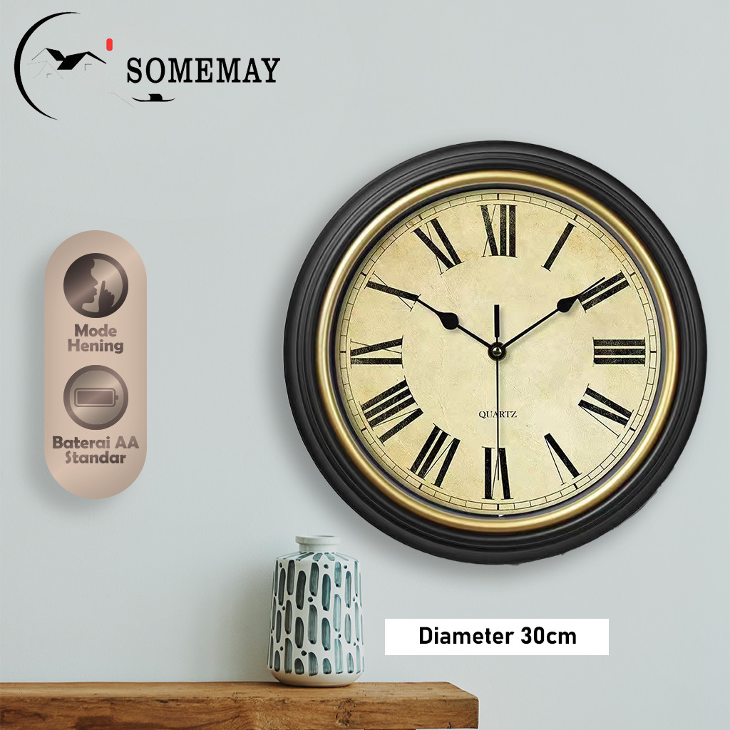 Jual SOMEMAY Jam dinding vintage M48/M49 / Jam dinding aesthetic 30CM ...