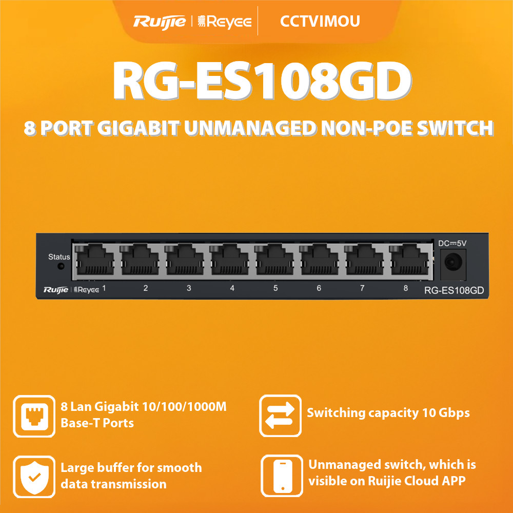 Jual RUIJIE REYEE RG-ES108GD 8 PORT GIGABIT 10/100/1000MBPS UNMANAGED ...