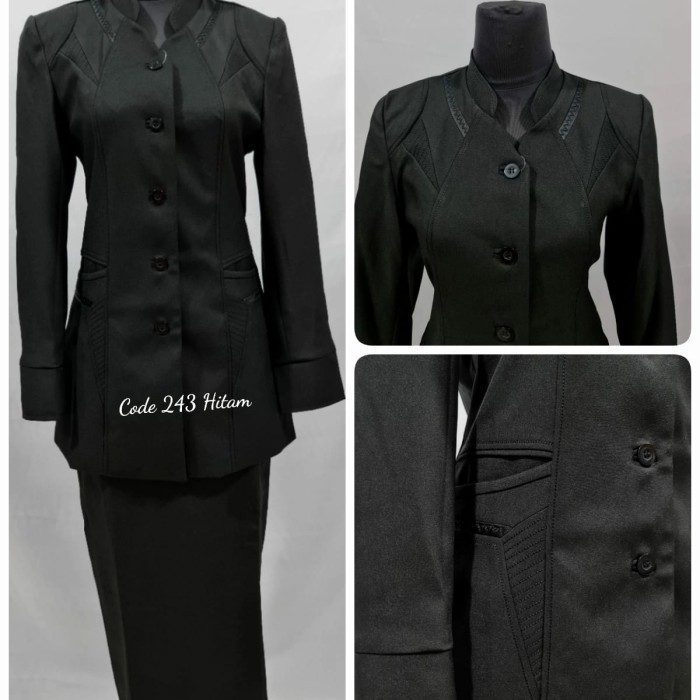 Jual PRODUK TERLARIS BLAZER SERAGAM KERJA WANITA PEMDA PNS GURU HITAM ...