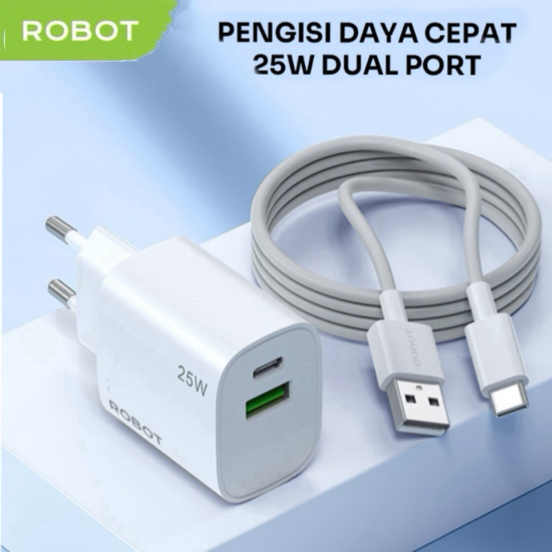 Jual CES CAS CASAN Charger ROBOT RT-P25 dual port 25w / RT-P30 dual ...