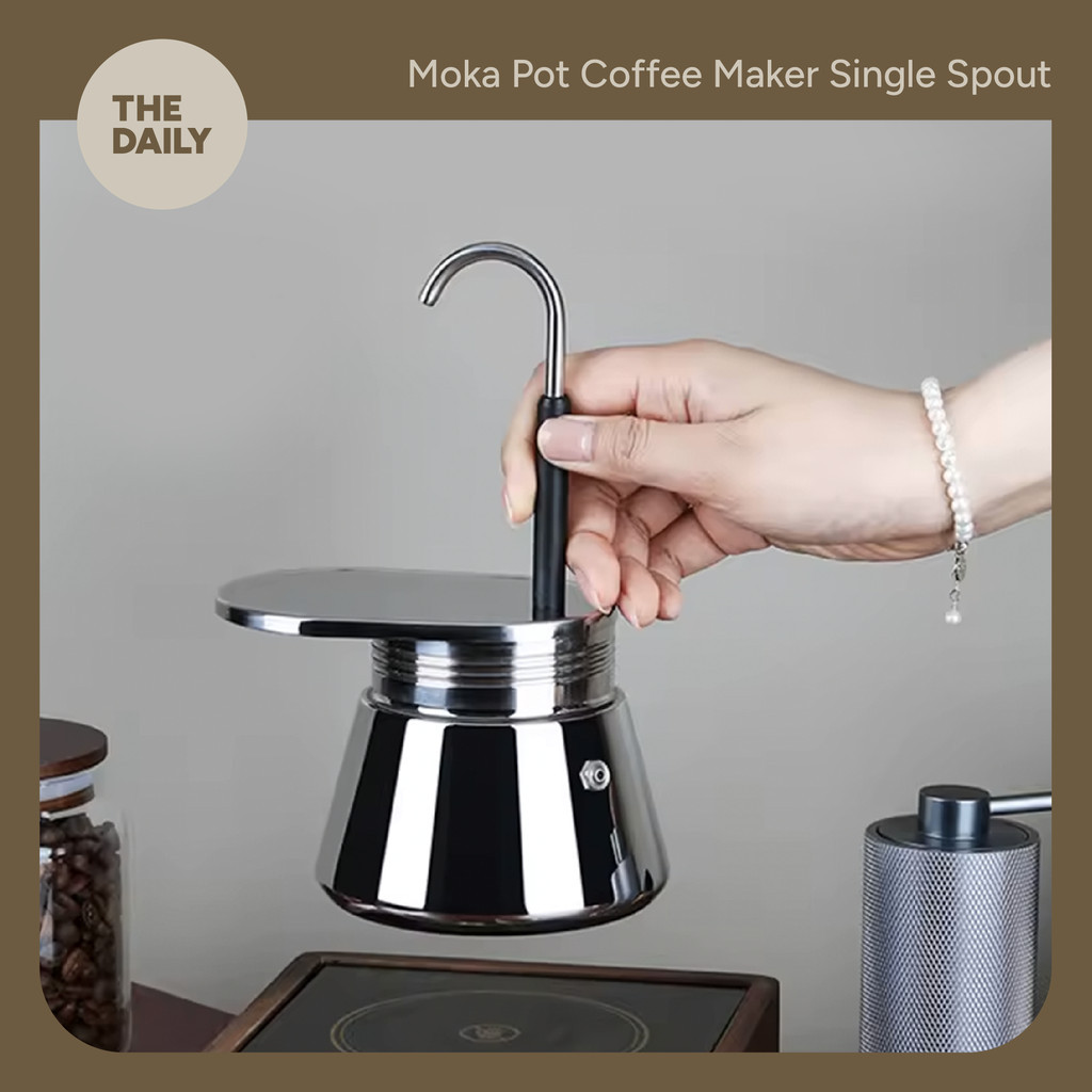 Jual Moka Pot Stainless Steel Single Spout - Alat Pembuat Kopi Stovetop ...