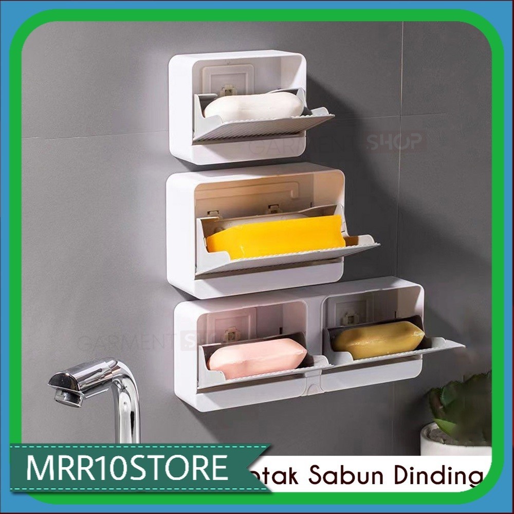 Jual Rak Sabun Batang Buka Tutup Tempel Dinding Box Kotak Sekat Kamar ...