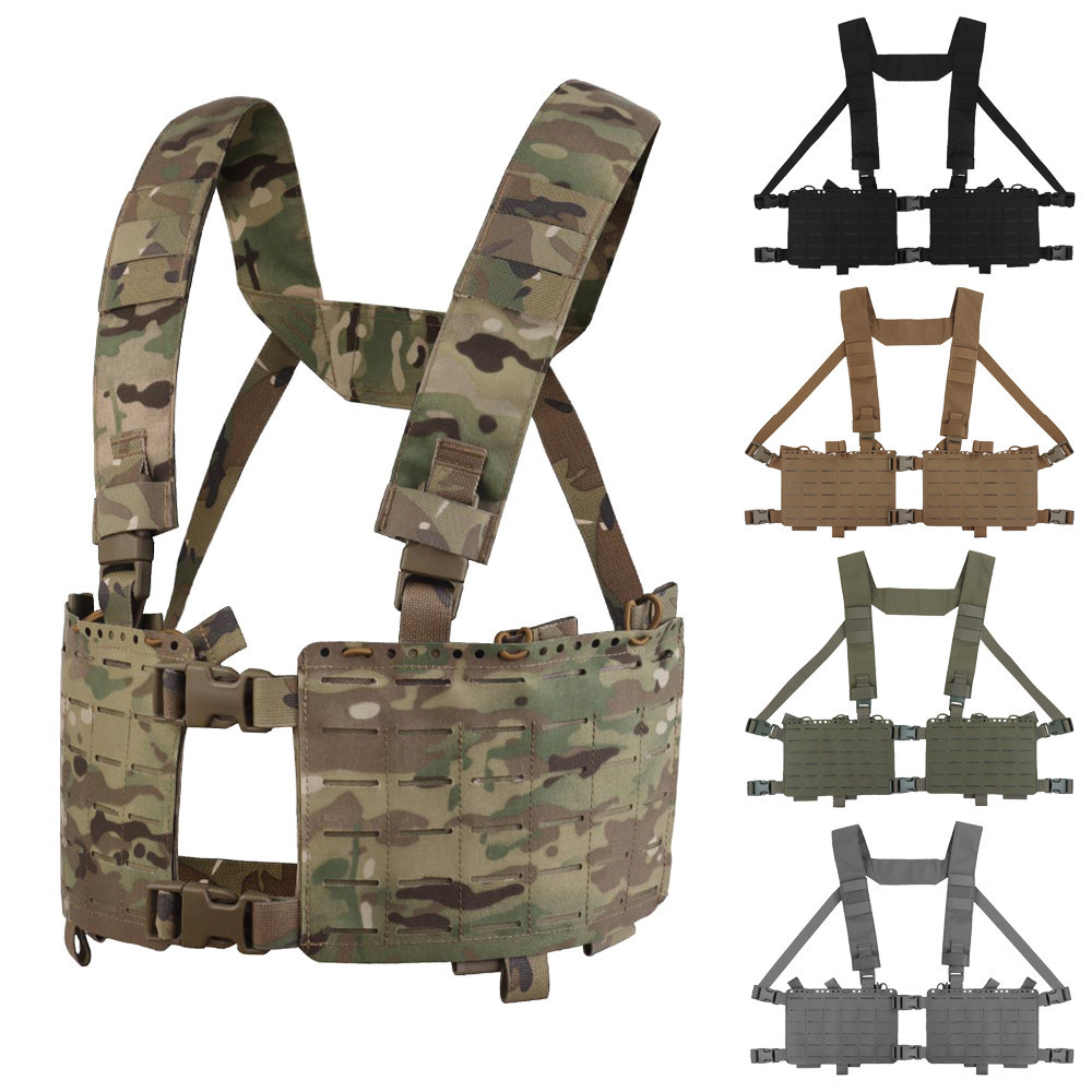 Jual Tactical Chest Rig Vest Laser Cut Molle System Magazine Pouch ...